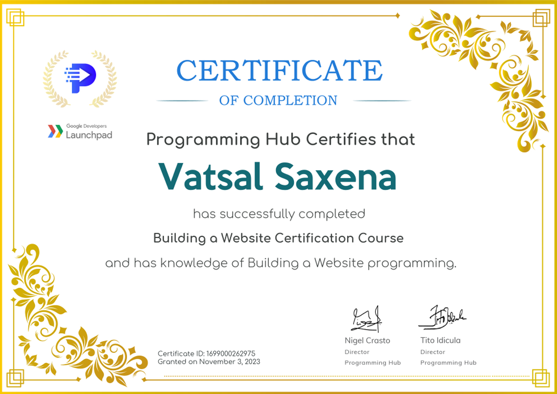 Vatsal Saxena | Portfolio